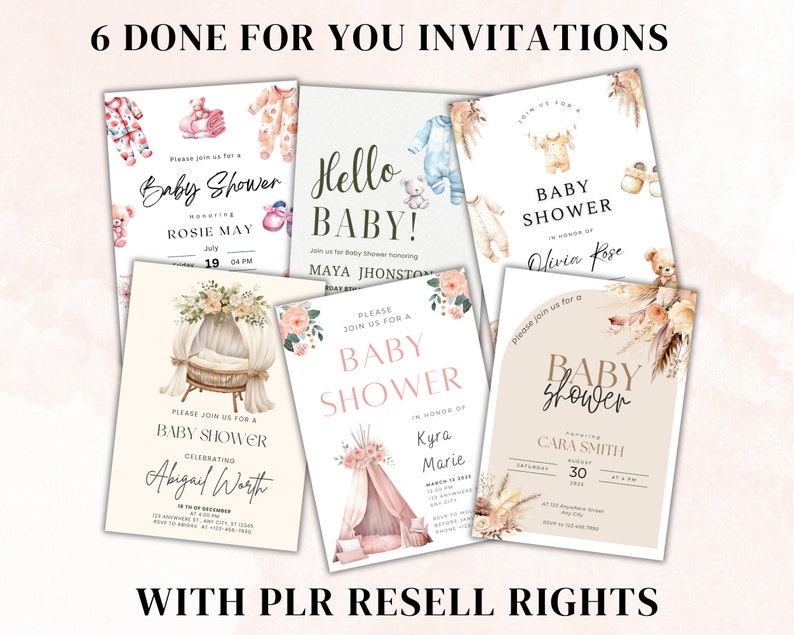PLR Baby Shower Invitations, PLR Invitations, Plr Party Invite ...
