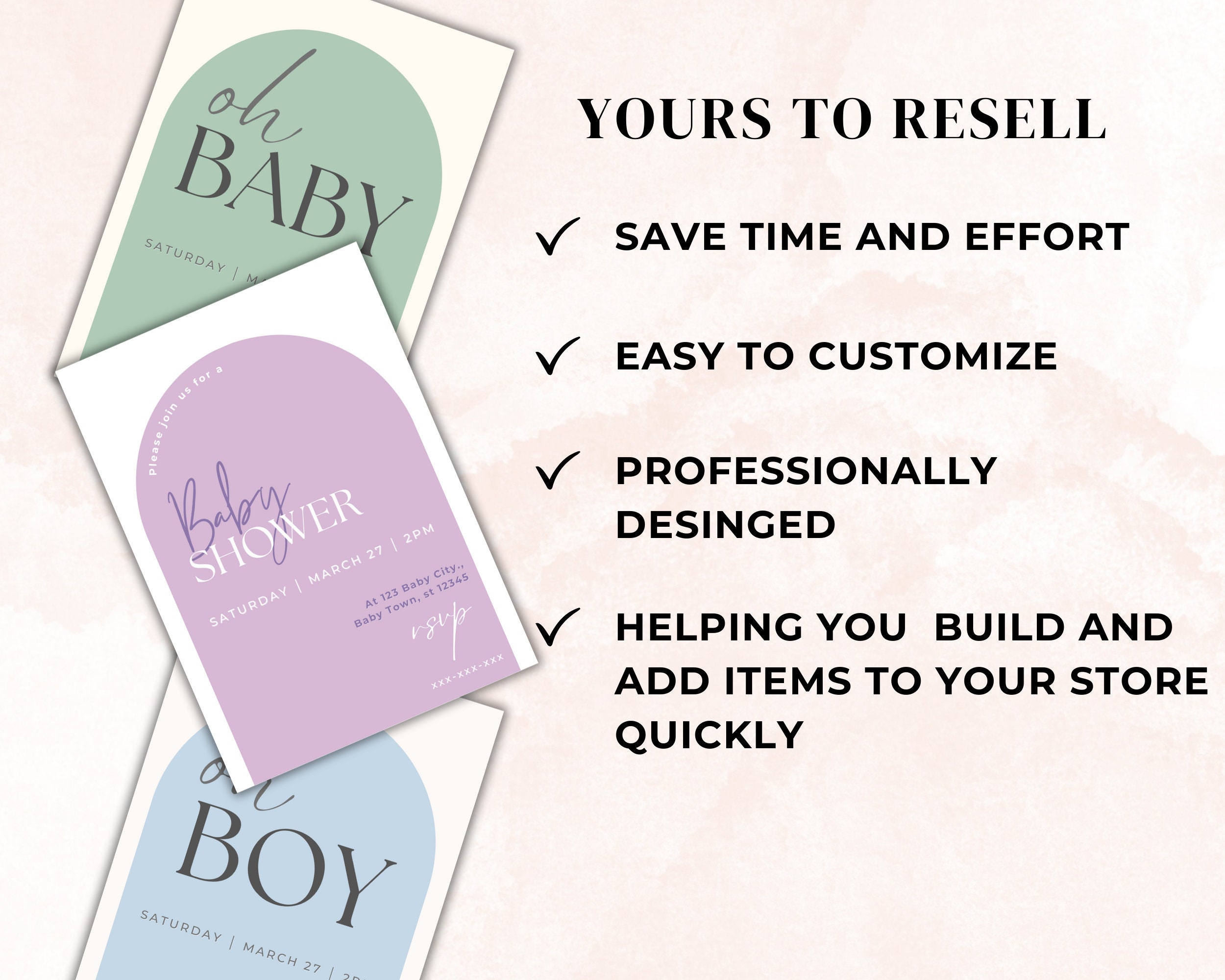 PLR Invitation Base Templates, PLR Baby Shower Invites, Plr Party ...