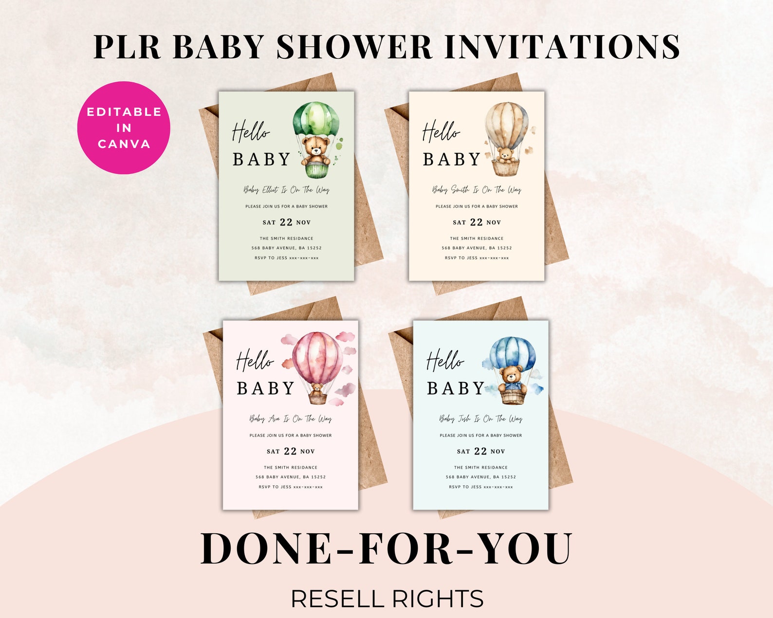 PLR Baby Shower Invitations, PLR Invitations, Plr Party Invite ...