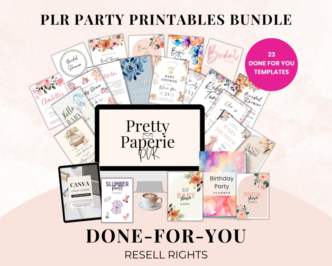 PLR Party Invitations Bundle, Invitation PLR, Resell Invitations, Done ...