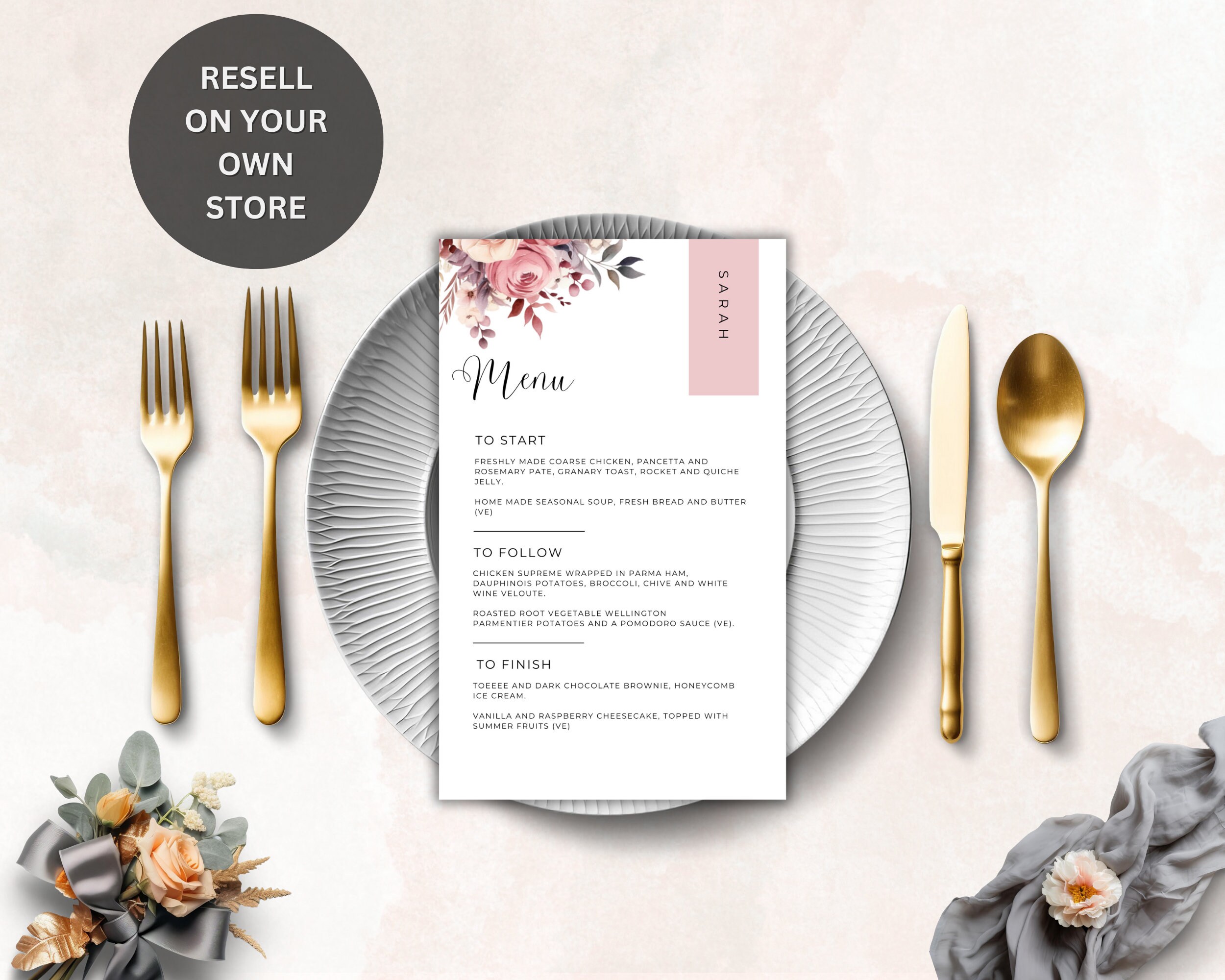 PLR WEDDING Template Bundle, Wedding Invitation, Save the Date, Menu ...
