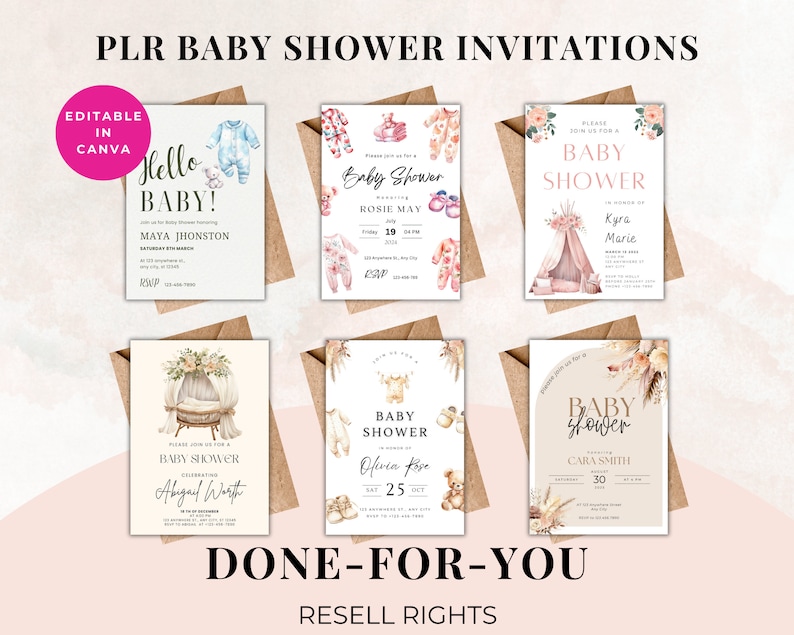 PLR Baby Shower Invitations, PLR Invitations, Plr Party Invite ...