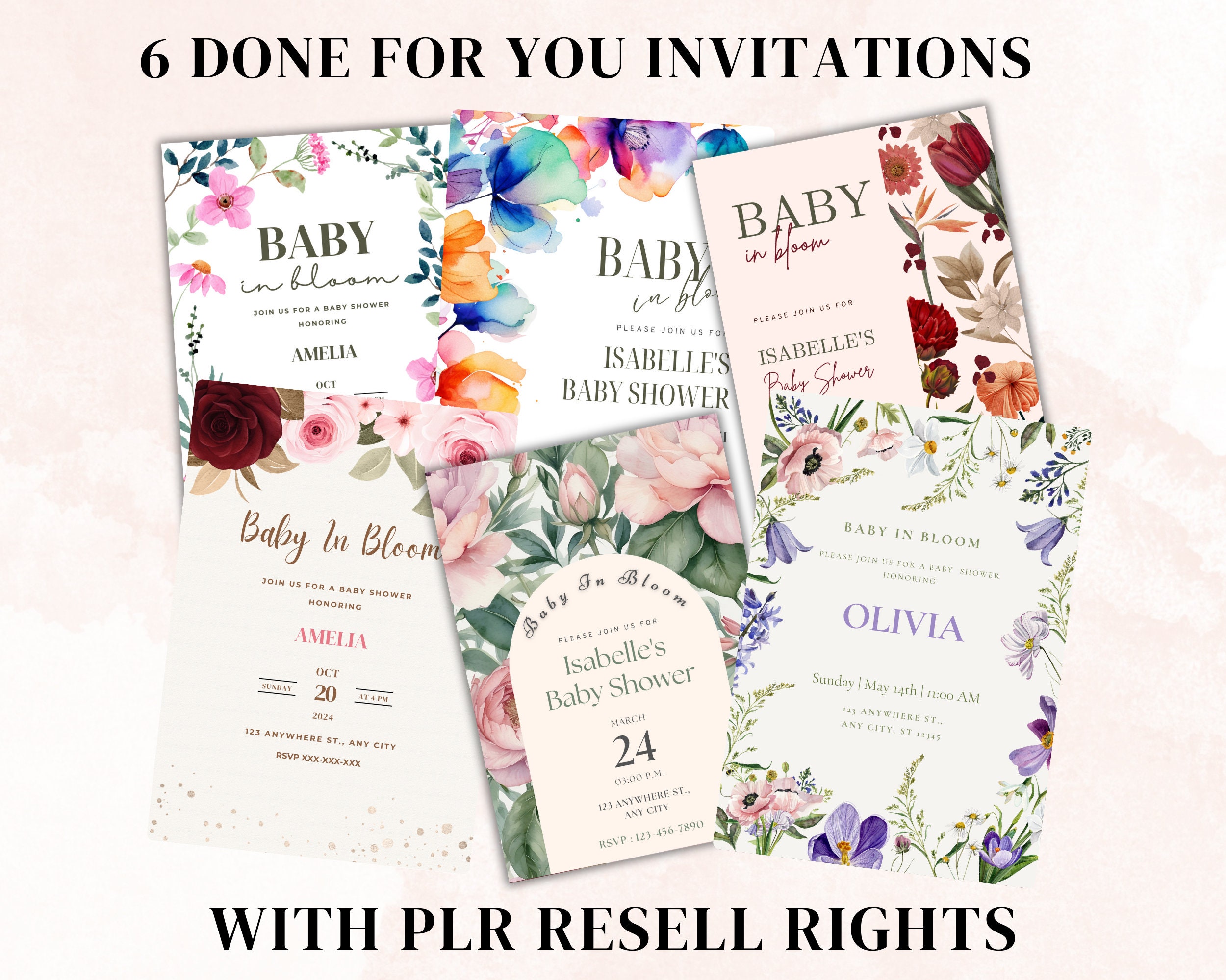 PLR Party Invites, PLR Baby Shower Invitations, Resell Invitations ...