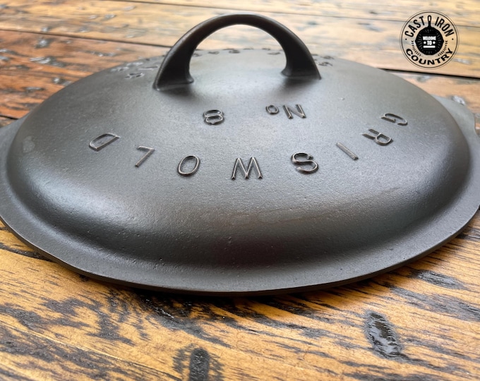 Griswold #8 Low Dome Cast Iron Self Basting Skillet Cover With Raised ...