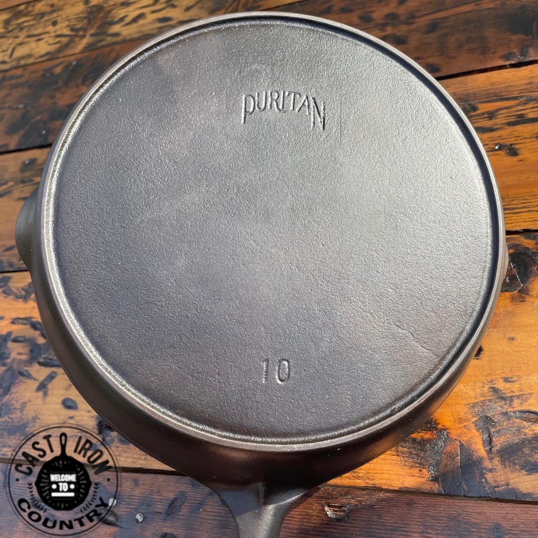 Puritan #10 Cast Iron Skillet With Heat Ring, Vintage Restored, Made by ...