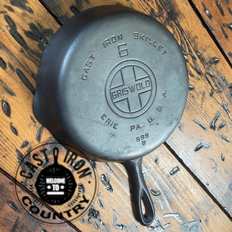 Griswold #6 Large Block Logo Cast Iron Skillet, P/n 699B - Etsy