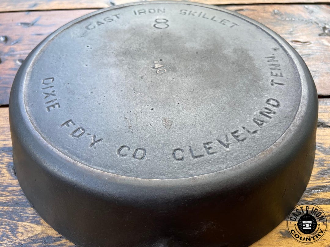 Dixie Foundry Co. 8 Cast Iron Skillet With Heat Ring, C. 1920s-1930s ...