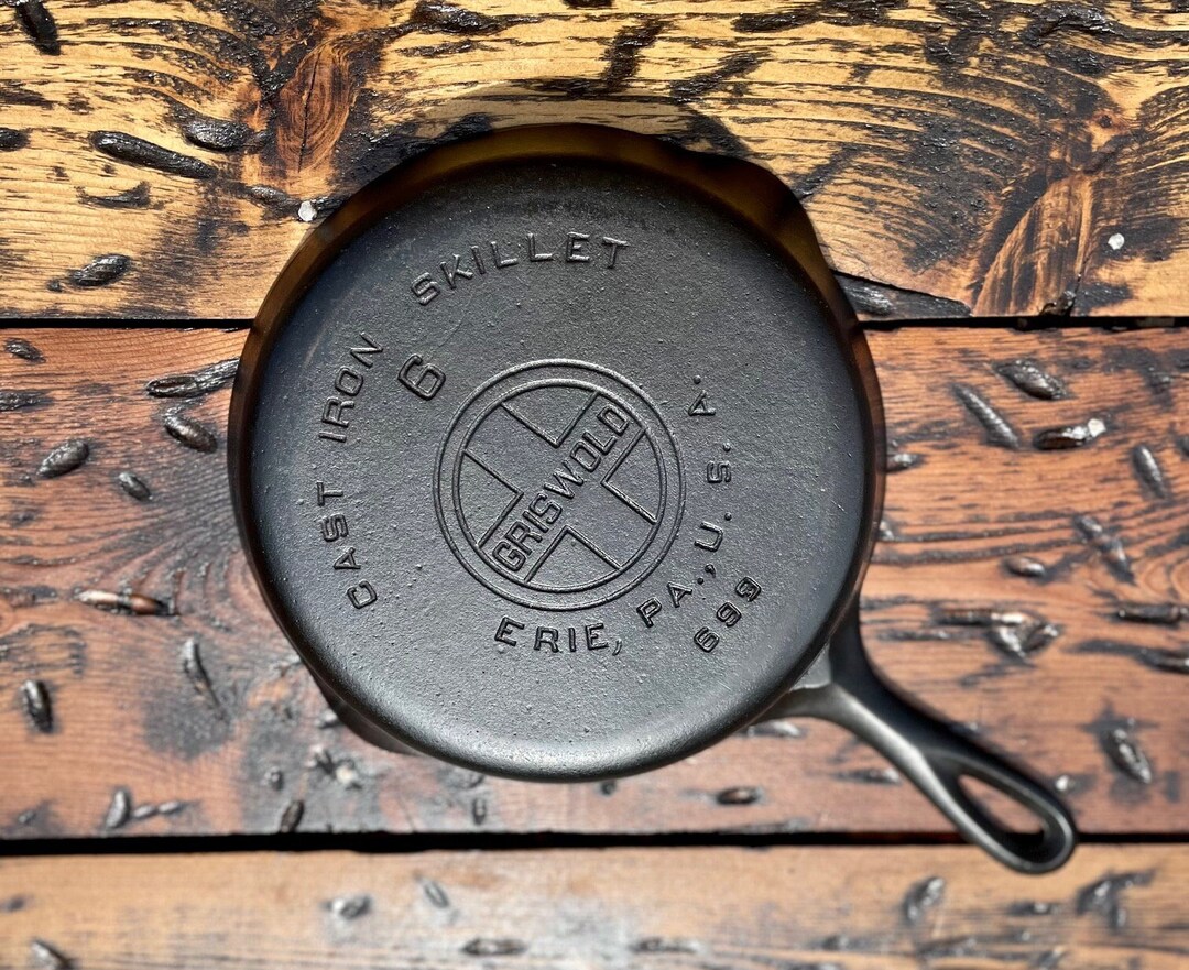 BEAUTY Griswold 6 Large Block Logo Smooth Bottom Cast Iron Skillet, 699 ...