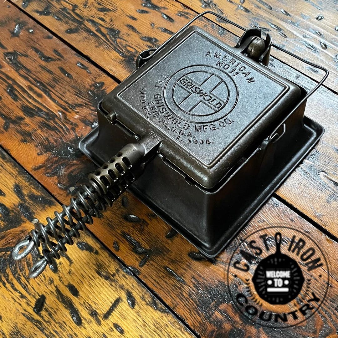 THE KING! Griswold #11 Square American High Base Waffle Iron C 1920 ...
