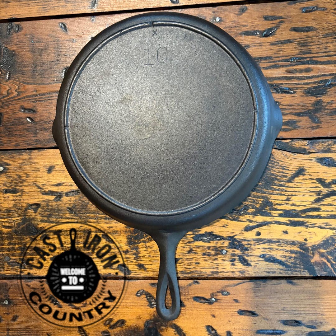 Lodge #10 Three Notch Cast Iron Skillet Restored From 1950s - Etsy