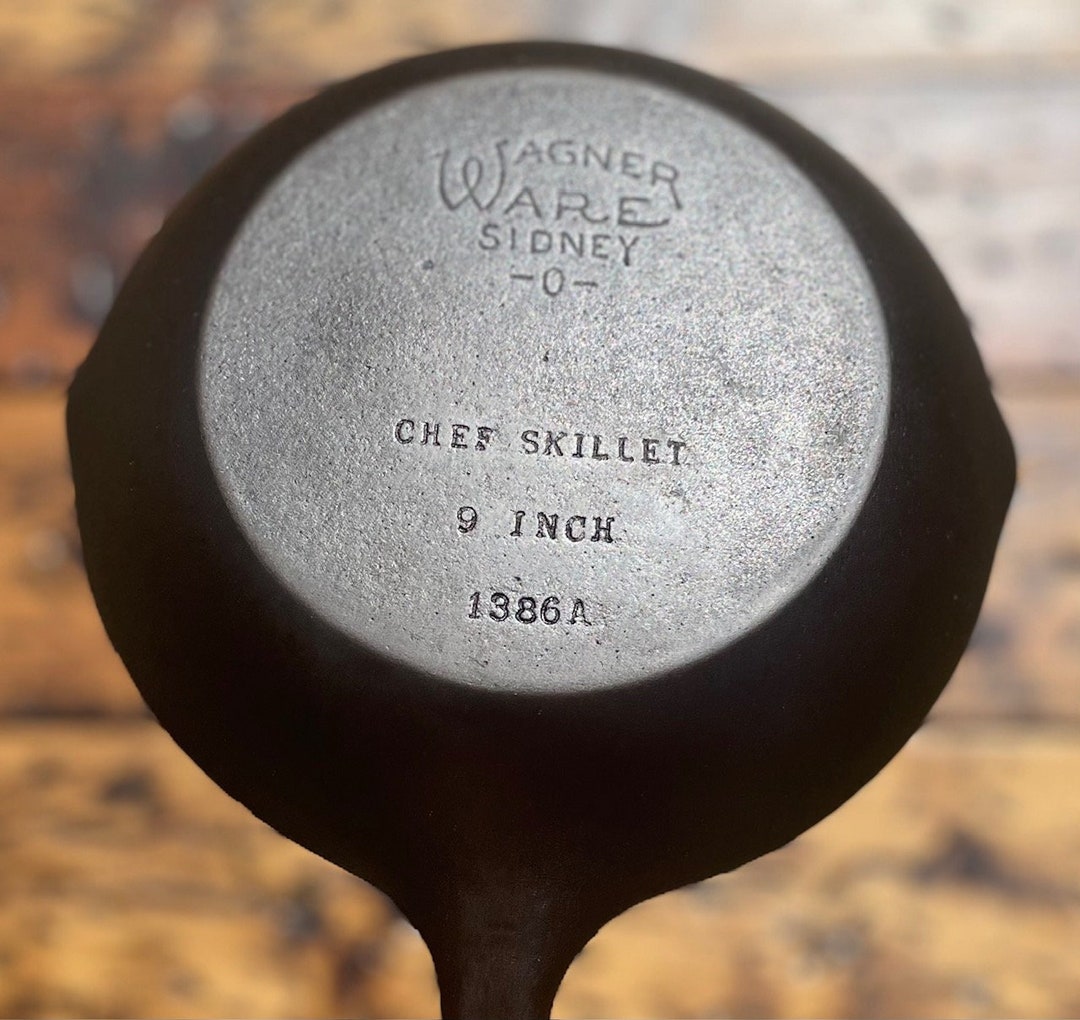 Wagner Ware 9-inch Cast Iron Chef Skillet, C 1920s-1930s, 1386A, Fully ...