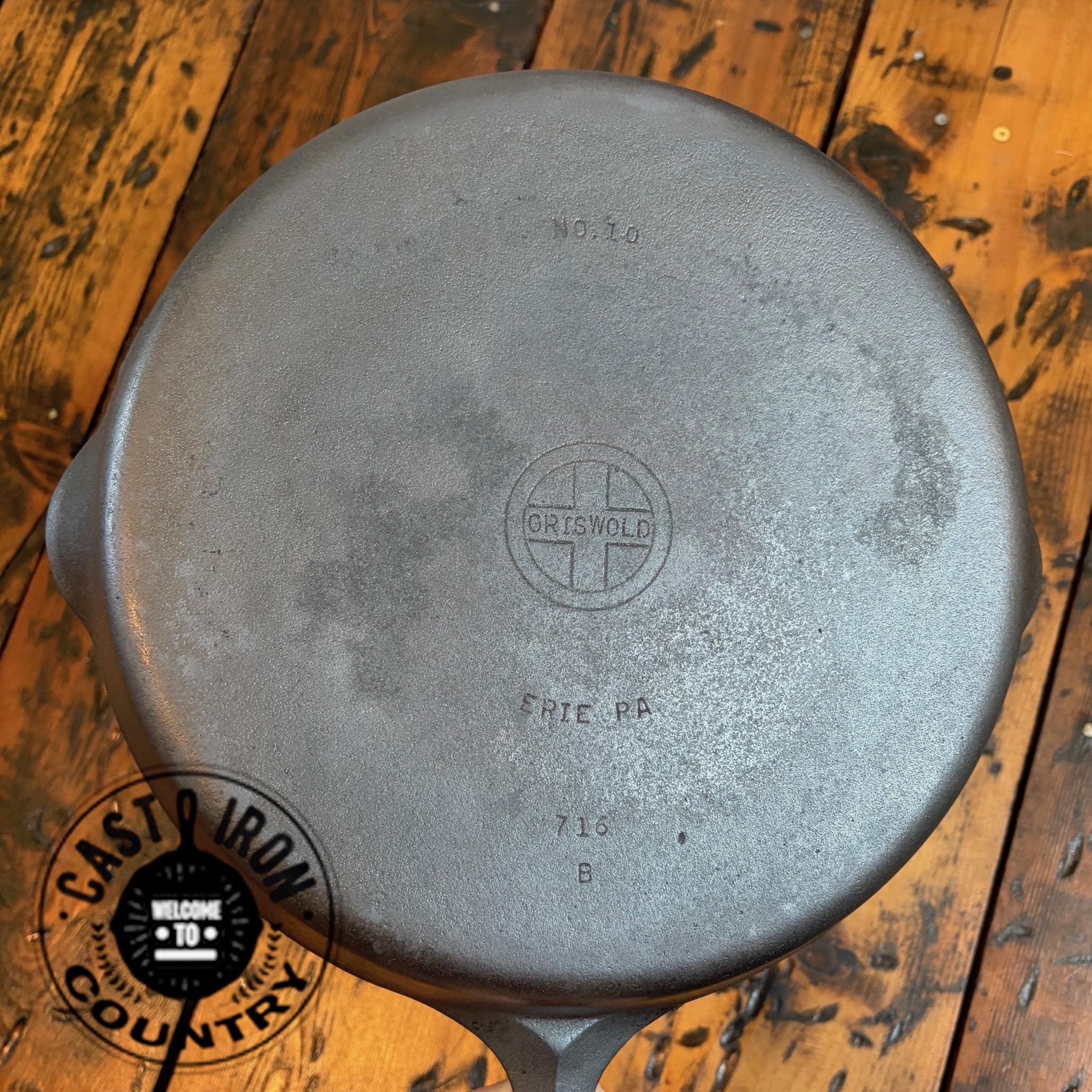 Griswold #10 Small Block Logo Cast Iron Skillet Smooth Bottom Early ...