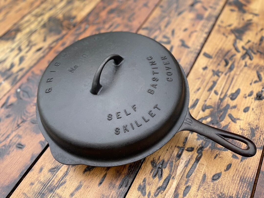 VERY RARE Griswold 10 Self Basting Cast Iron Skillet Cover, High Dome ...