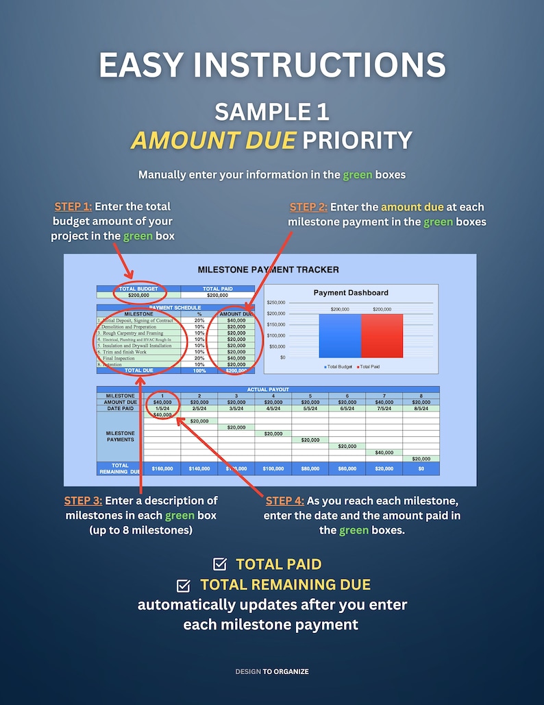 Milestone Payment Tracker, Easy, EZ, Milestone, Payment, Tracker, Home ...