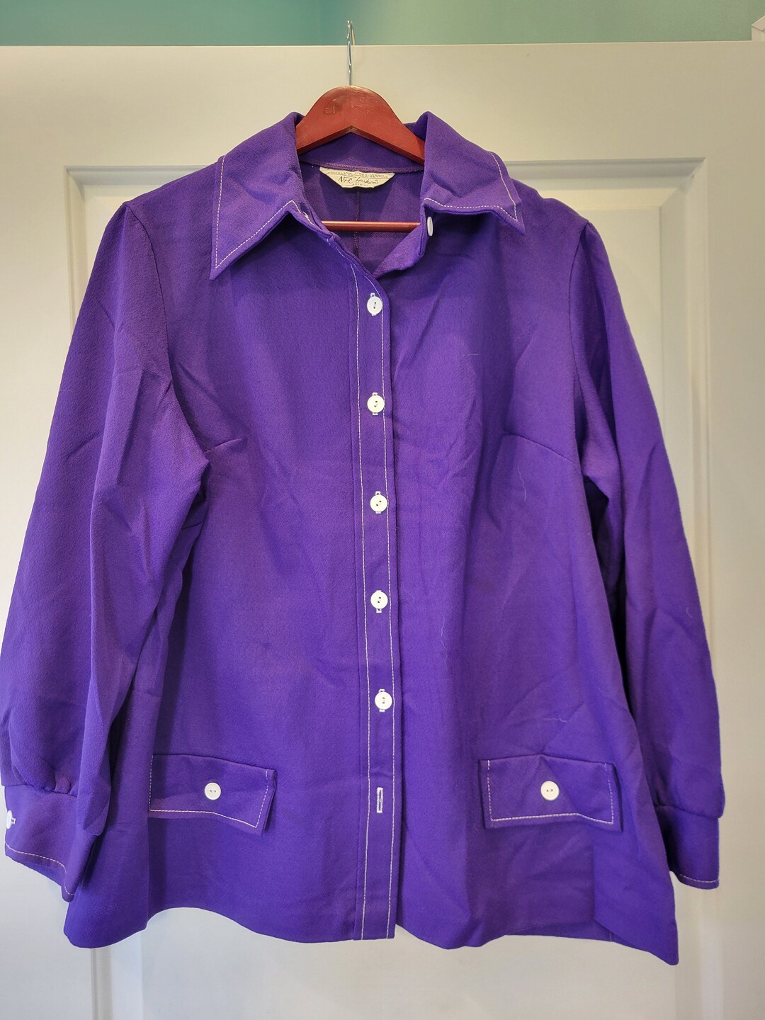 Vintage NPC Fashions Purple Shirt - Etsy