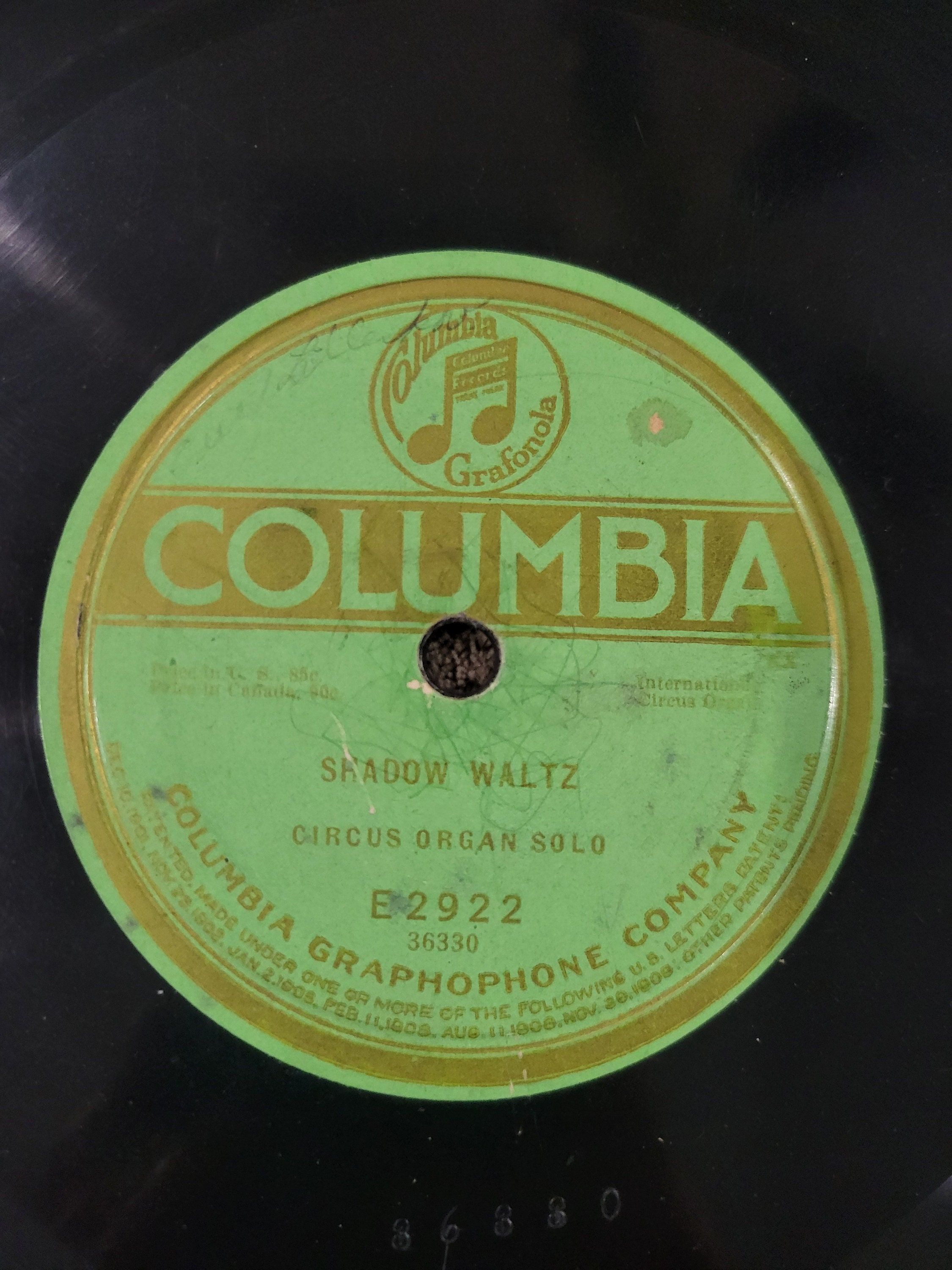 78 Rpm Record-circus Organ Solo "puppchen" "shadow Waltz"-playable - Etsy