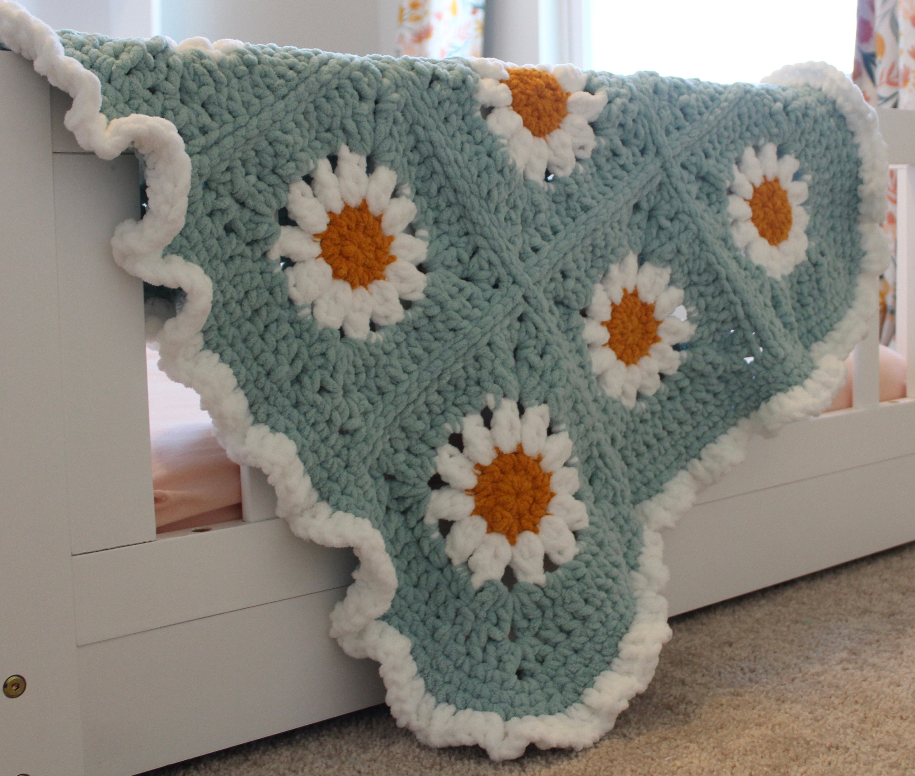Daisy Baby Blanket READY TO SHIP - Etsy