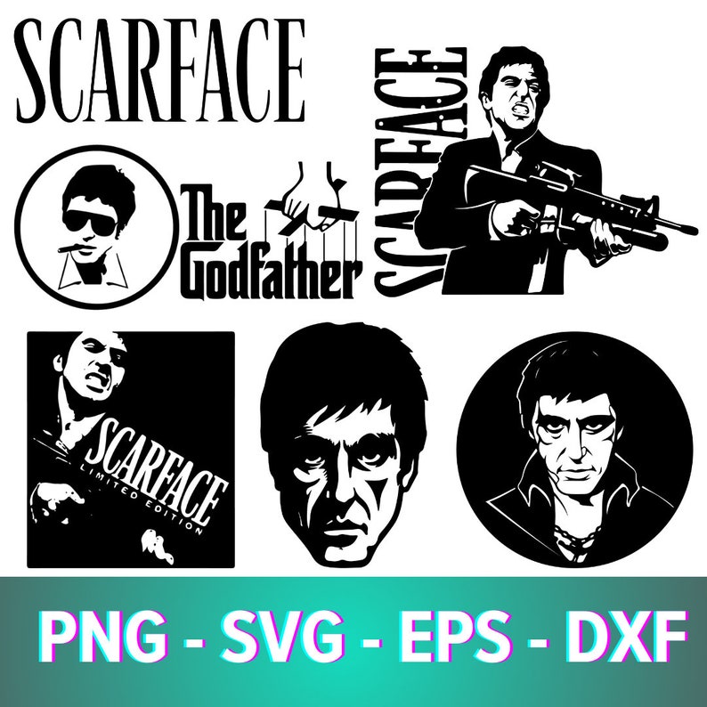 Scarface Svg, Scarface Png, Scarface Vector, Scarface Clipart, Tony ...