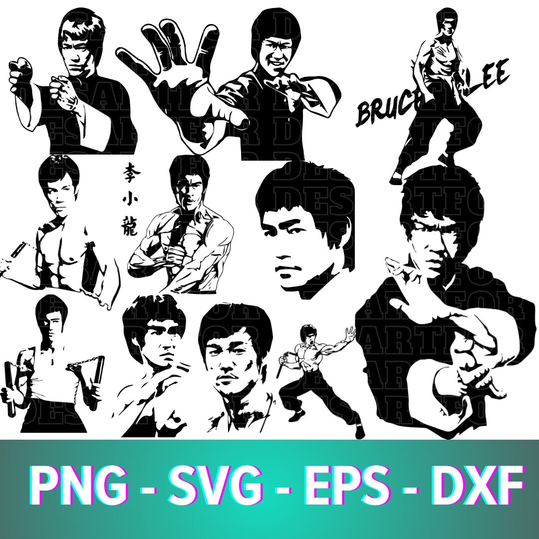Bruce Lee Svg Bundle , Bruce Lee Png Vector Clipart Silhueta, Kung Fu ...