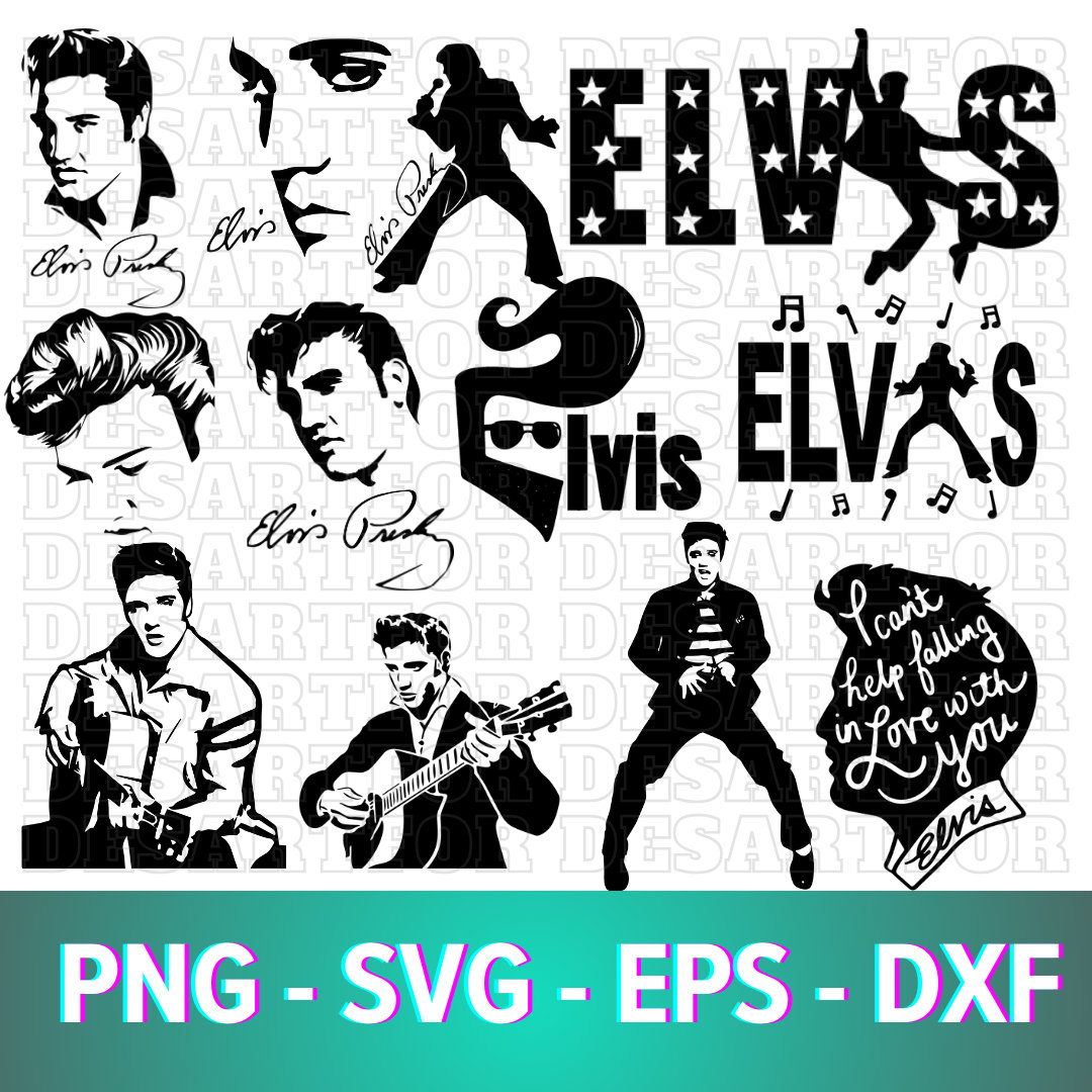 Elvis Presley Svg Png, Elvis Presley Png, Elvis Vector, Elvis Cricut ...
