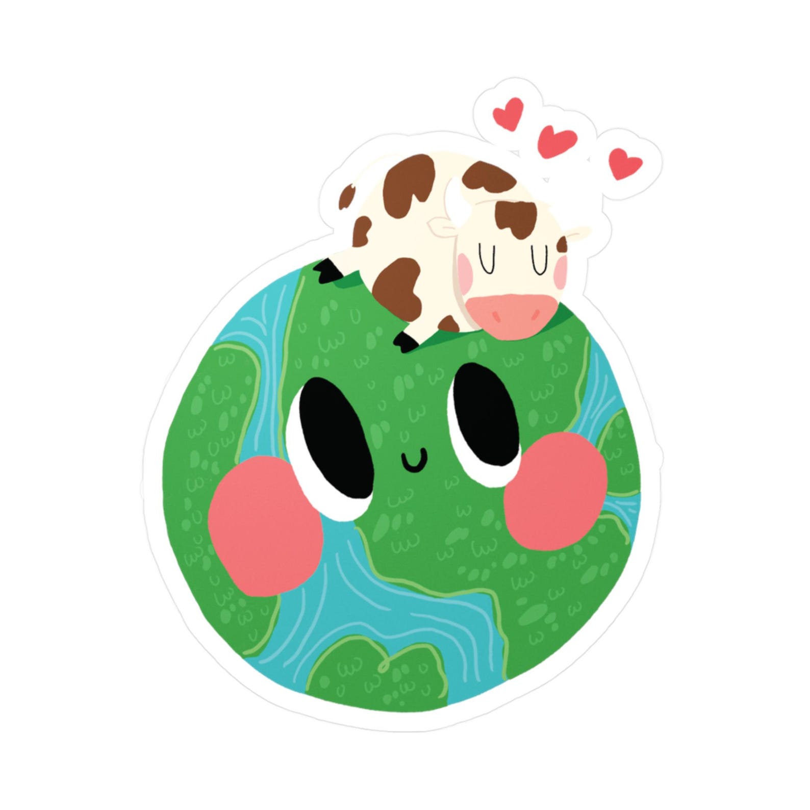 Napping Cow Sticker - Etsy