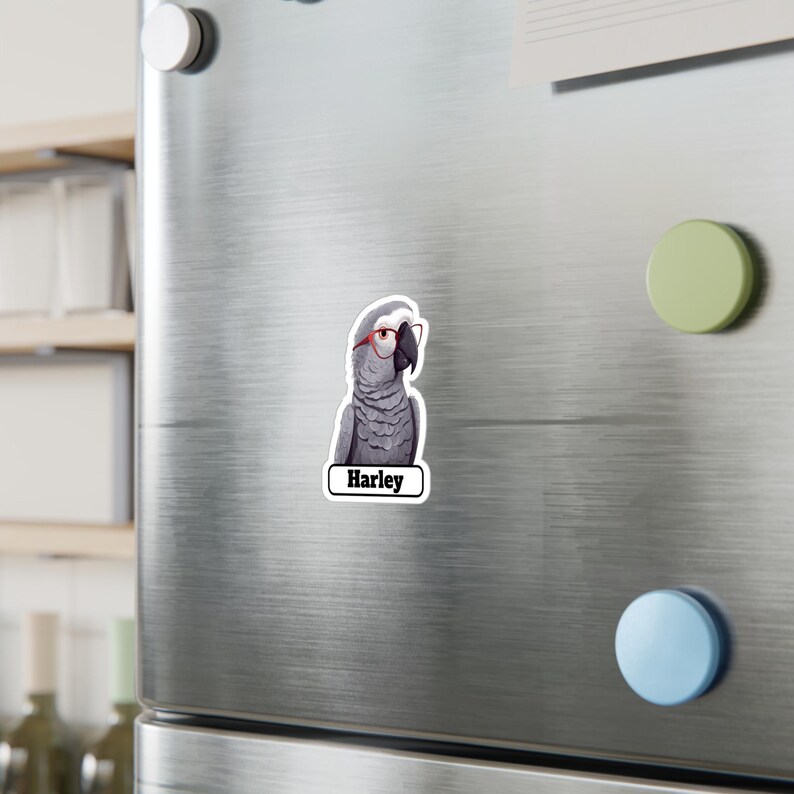 African Grey Parrot Cartoon Vinyl Decal: Smart Bird Sticker - Etsy