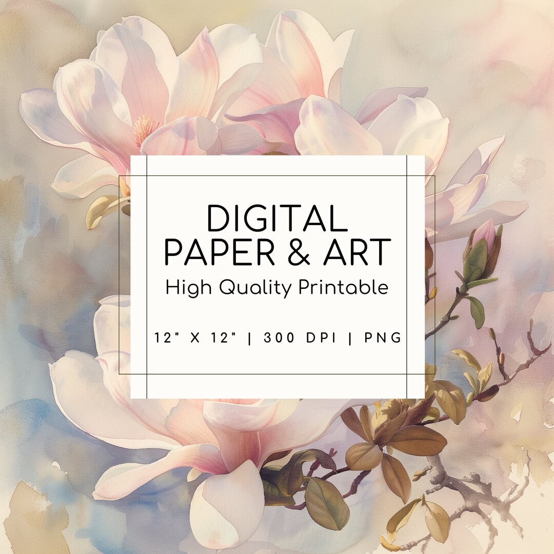 Flower Pattern Digital Paper Wall Art Prints Floral Digital Art ...