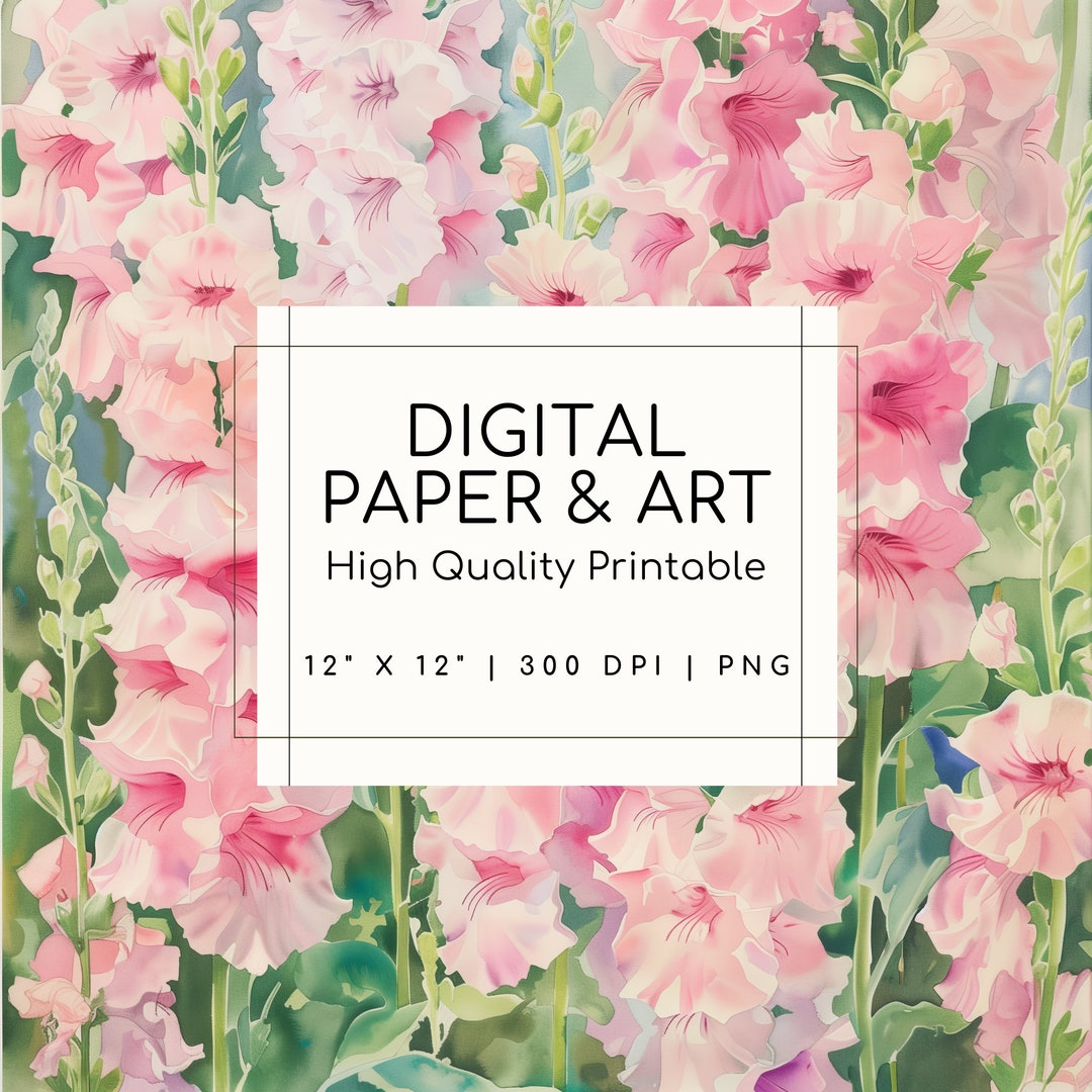 Flower Pattern Digital Paper Wall Art Prints Floral Digital Art ...