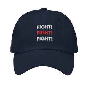 Embroidered "fight! Fight! Fight!" Baseball Cap: Patriotic American - Etsy