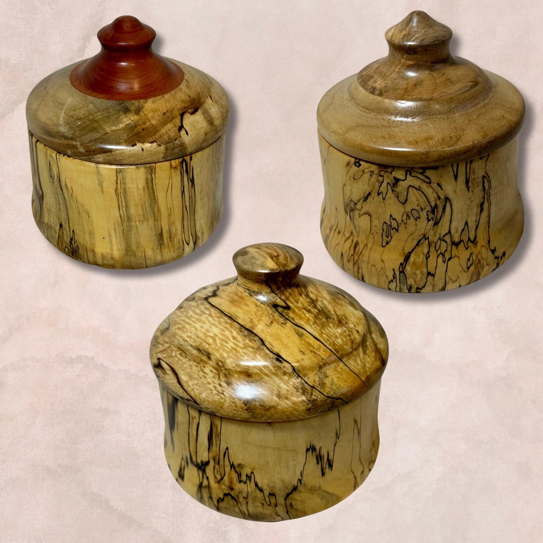 Handmade Wooden Trinket Box: Lathe Turned Reclaimed Wood Keepsake - Etsy