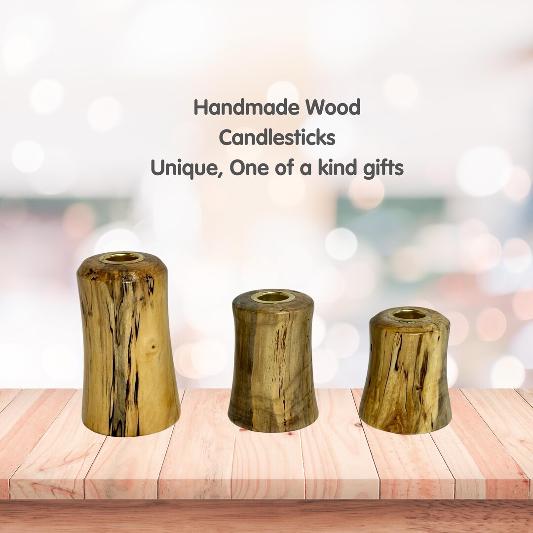 Handmade Wood Candlesticks Home Decor Unique Gift Decorating for ...