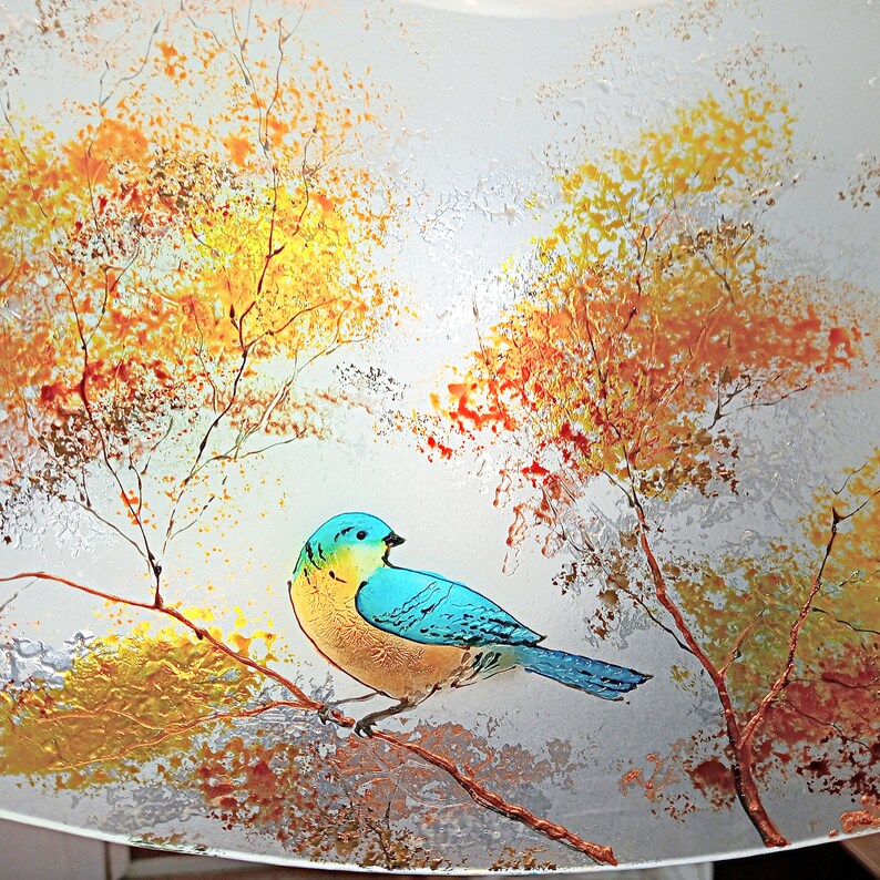 Pendant Ceiling Light Fixture in a Tropical Theme Stained Glass ...