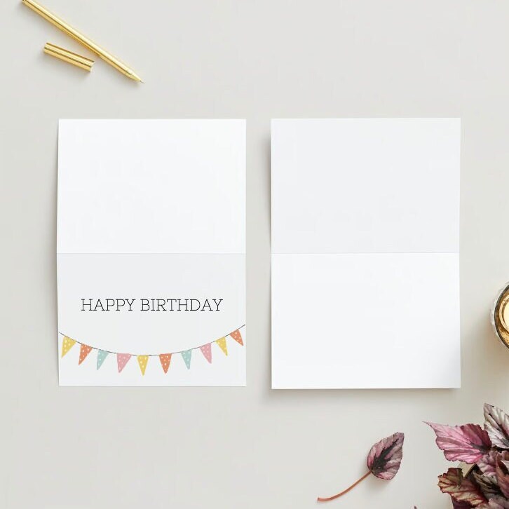 Birthday Card Colorful Banner - Digital Download - Etsy
