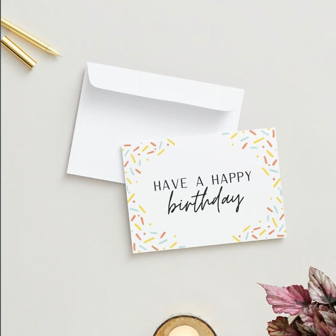 Birthday Card Colorful Sprinkles - Digital Download - Etsy