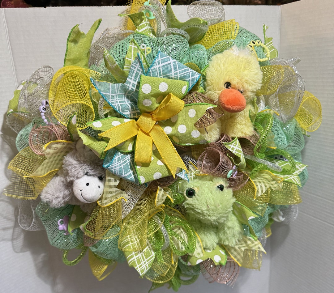Baby Wreath, Non Gender Baby Wreath, Duck Frog Gray Donkey, Yellow ...