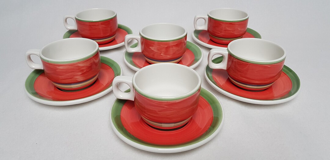 6x Set Dudson Cup and Saucer. Vintage Retro 1990's. - Etsy