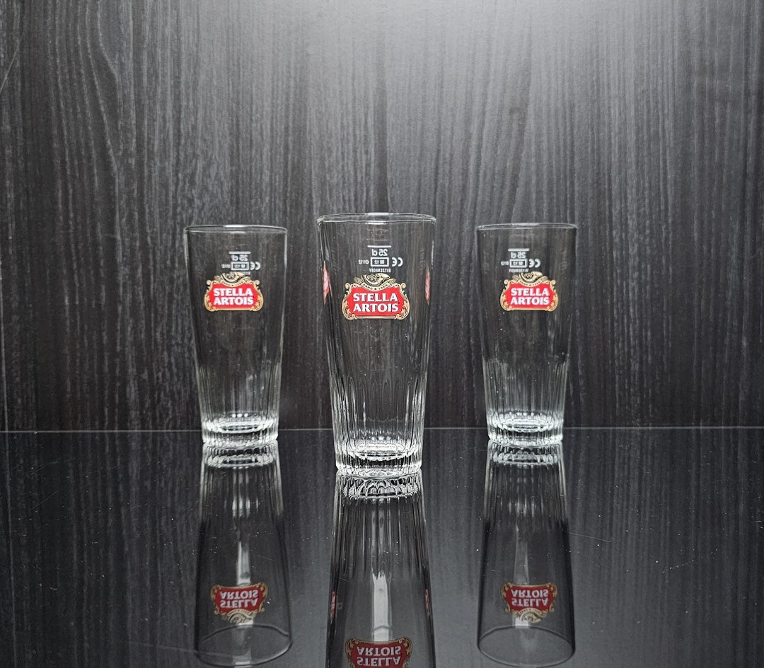 3x Vintage Stella Artois Beer Glass. Stella Artois Brand and Logo ...