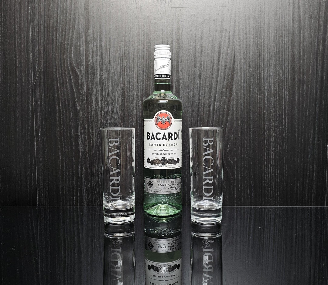 2x Vintage Bacardi Long Drink Glass. Bacardi Rum. Coctail Glass ...