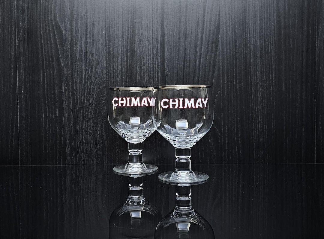 2x Vintage Beer Glass Chimay. Belgian Trappist Beer. Chimay Logo and ...