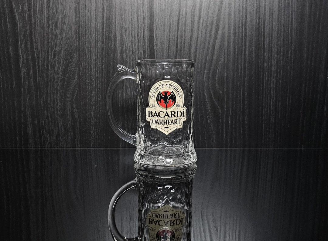 Bacardi Oakheart Glass. Vintage Rum Glass. Beautiful Print. Bacardi ...