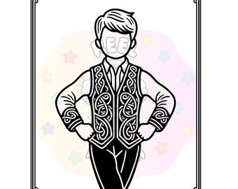 Irish Dance Coloring Page - Solo Dress Irish Dancer Coloring Page for ...