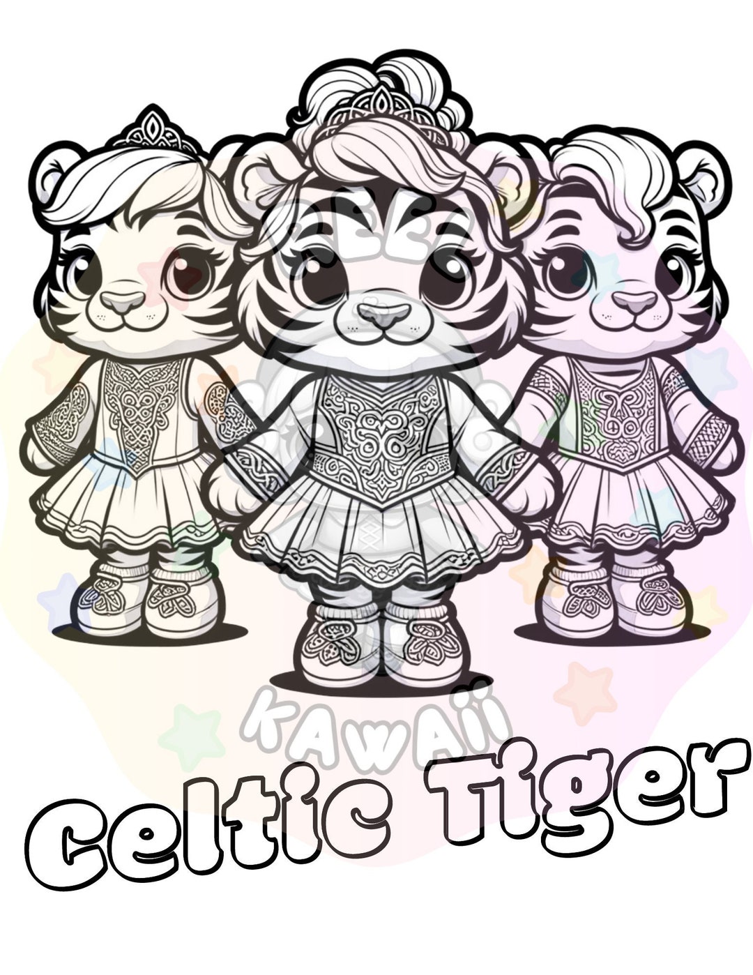Irish Dance Coloring Page - Solo Dress Irish Dancer Coloring for Kids ...