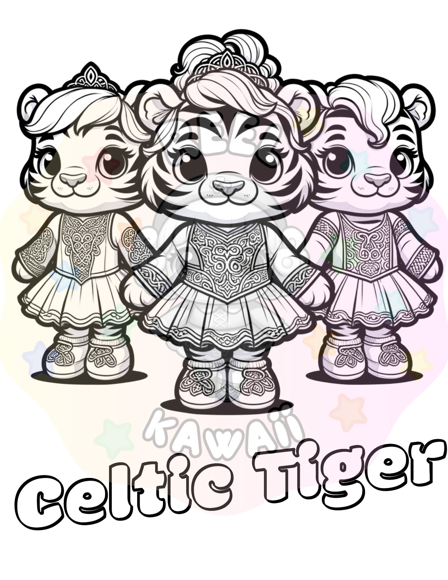 Irish Dance Coloring Page - Solo Dress Irish Dancer Coloring for Kids ...