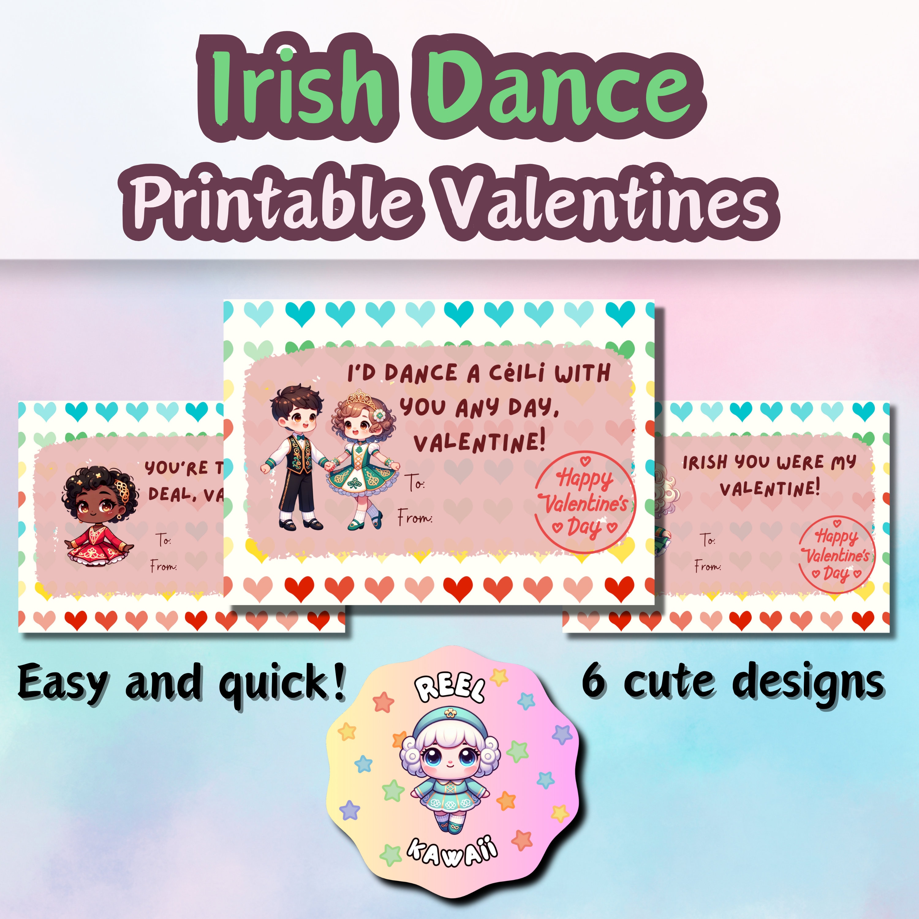 Printable Irish Dance Valentines Cards – DIY Class Gifts (digital ...