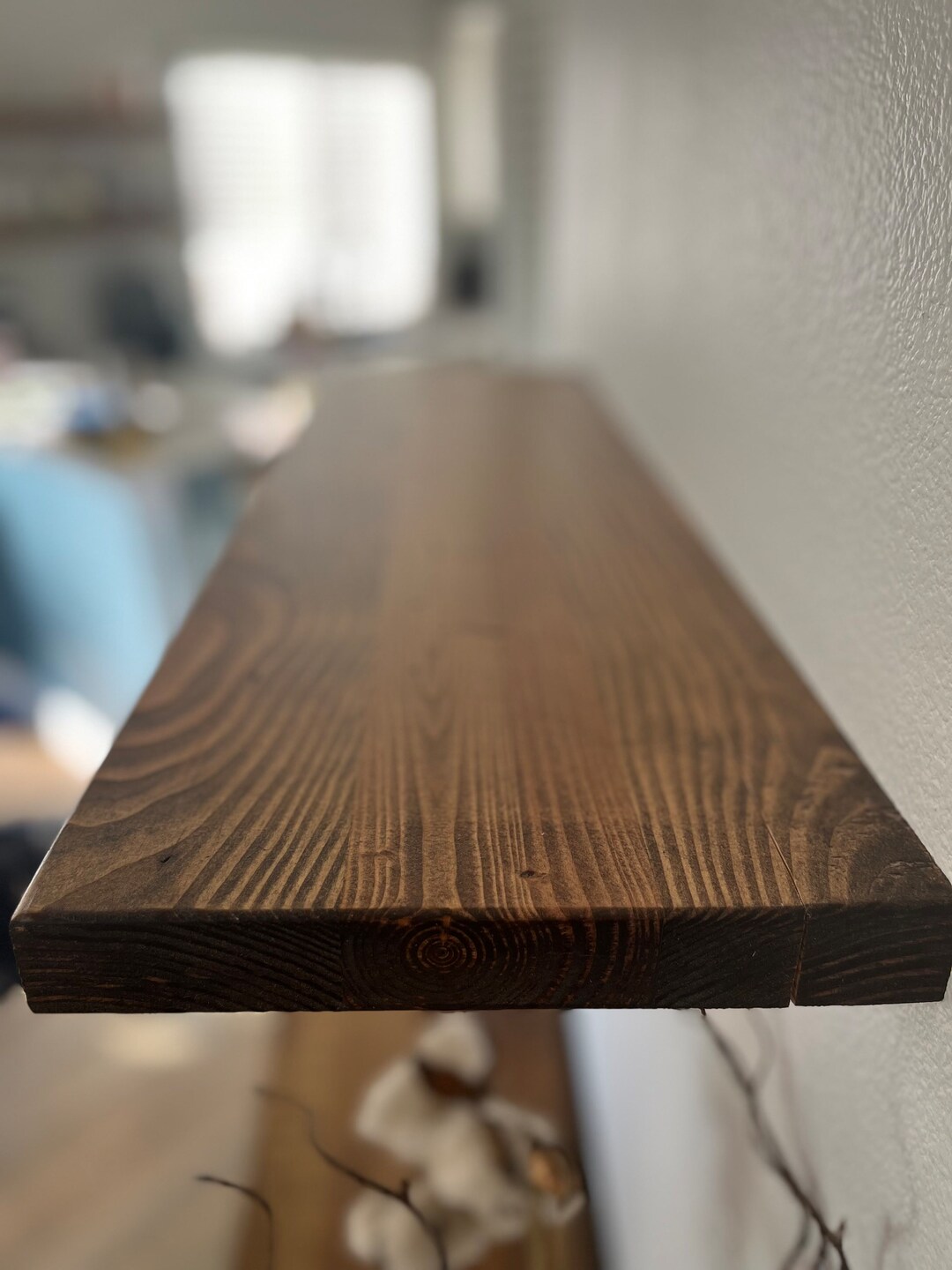 Solid Wood Floating Shelf, Wall Mounted Shelf, Rustic Home Decor ...