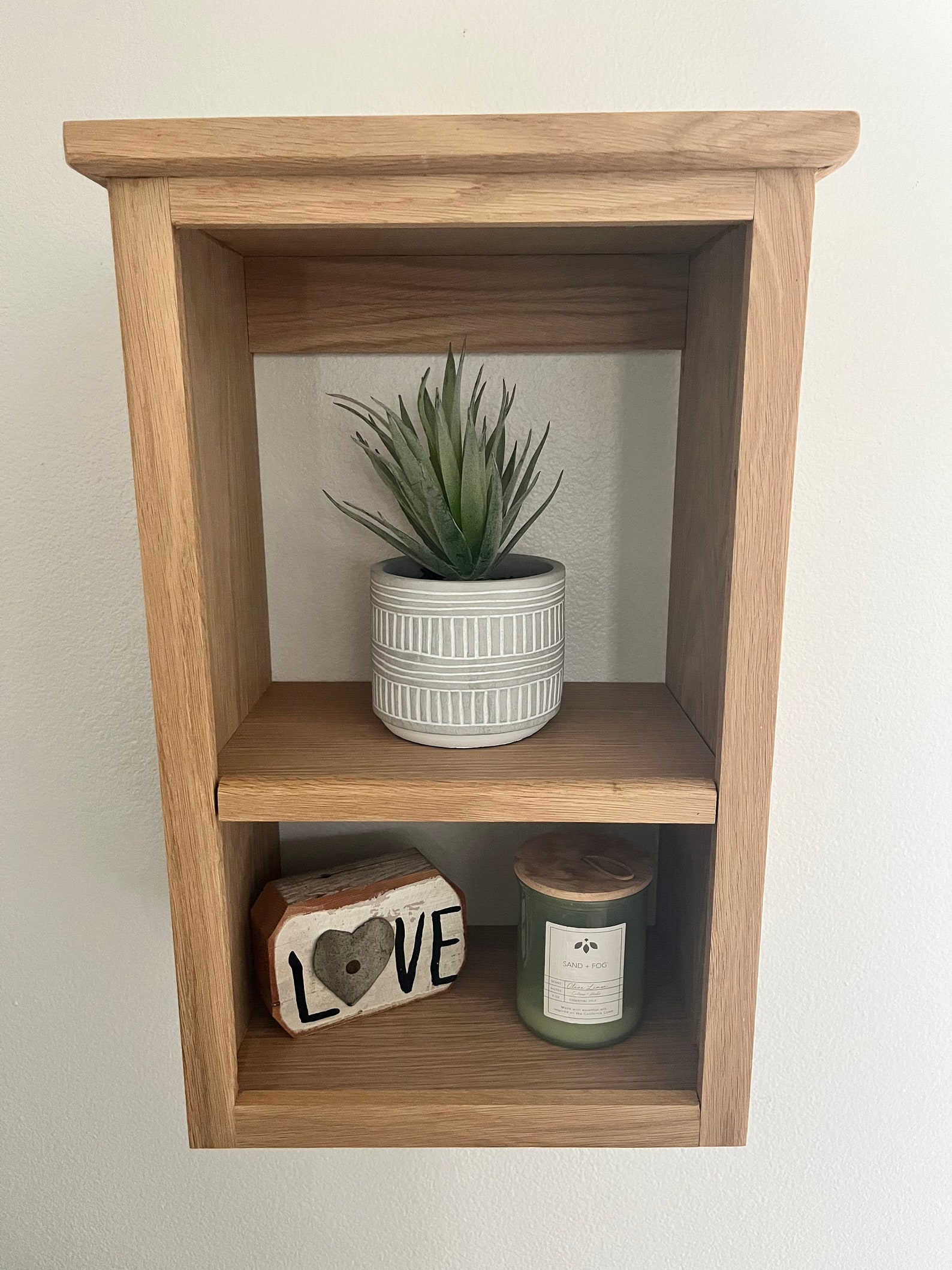 Open Shelf Cabinet, White Oak Cabinet, Open Bookshelf Cabinet, Wood ...