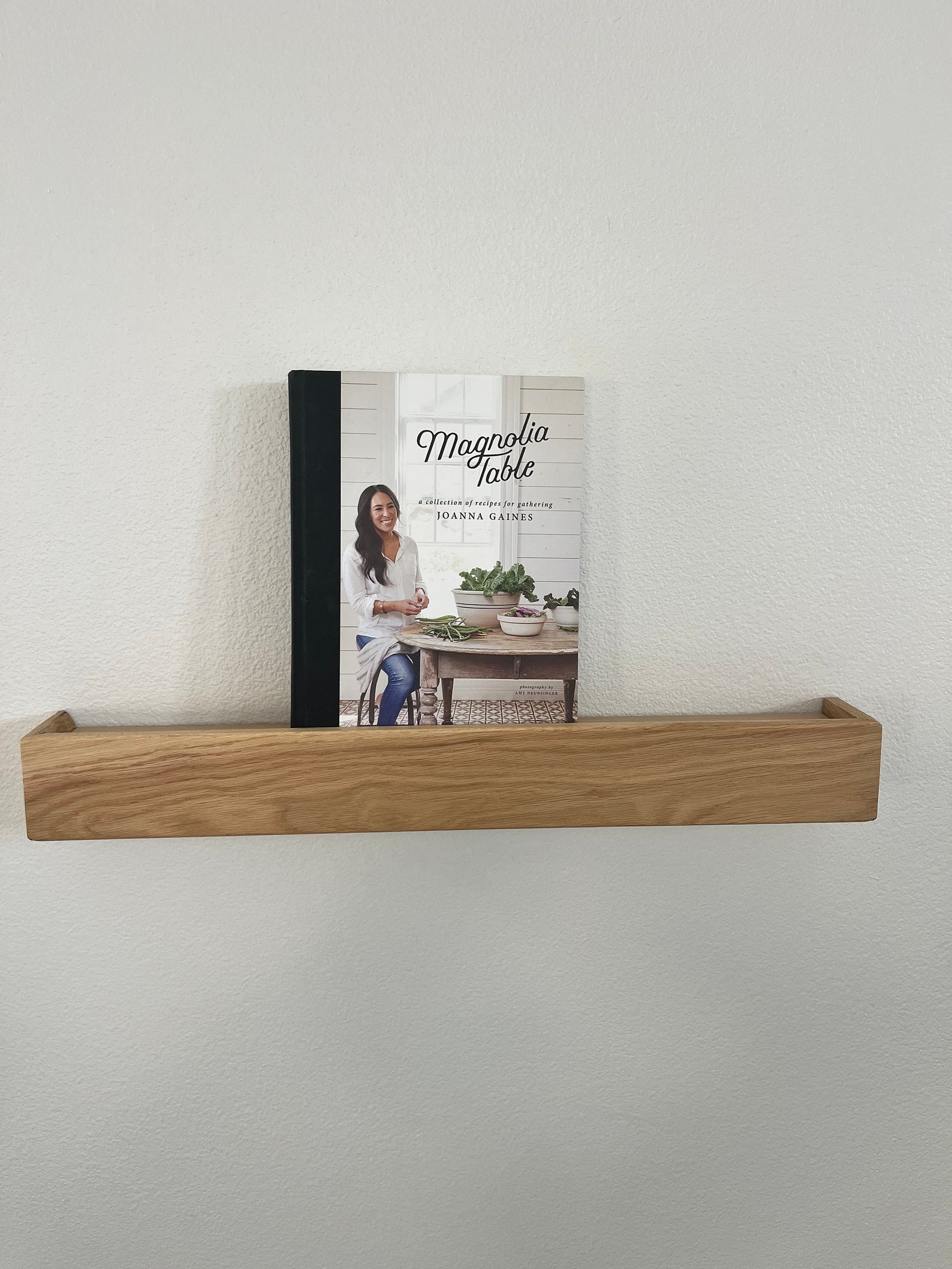 White Oak Picture Ledge Floating Shelf, Walnut Display Shelf, Walnut ...