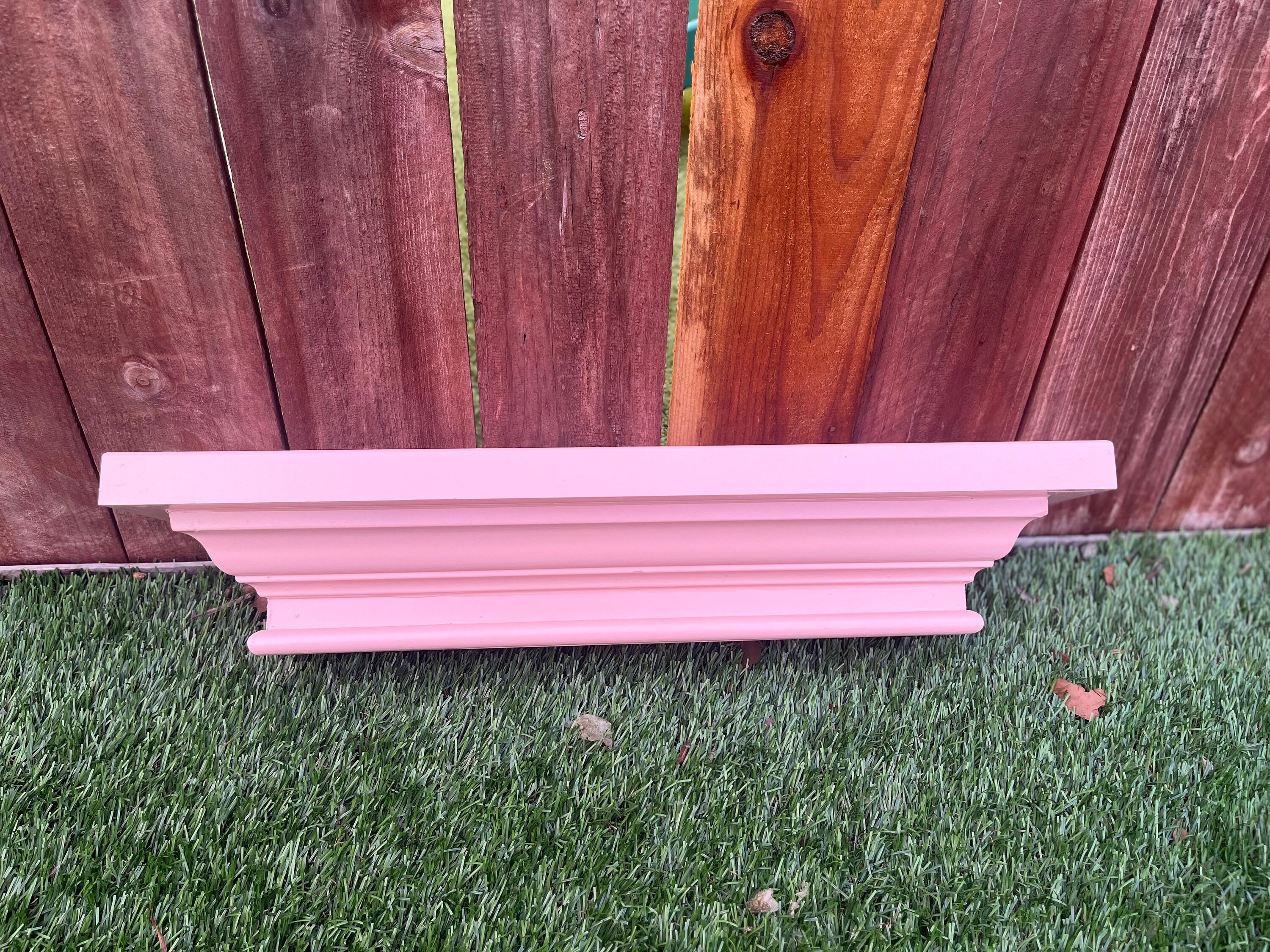 Two Girls Pink Floating Shelves, Crown Moulding Shelves, Pair of Girly ...