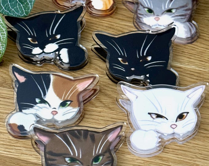 Biting Kitty Clips Cat Journaling Clips Cat Chip Clips - Etsy