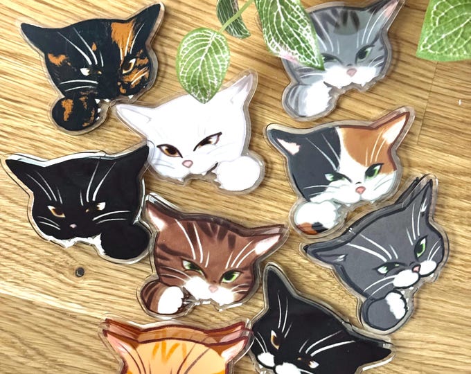 Biting Kitty Clips - Cat Journaling Clips - Cat Chip Clips - MAGNET ...